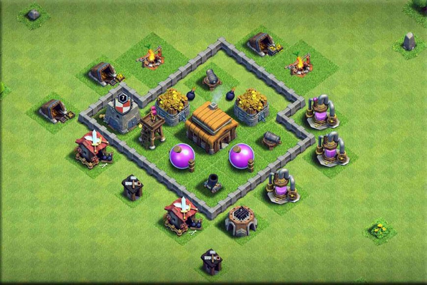 CoC TH3 Farming Base #4 - Town Hall Base Link, Capital Layouts