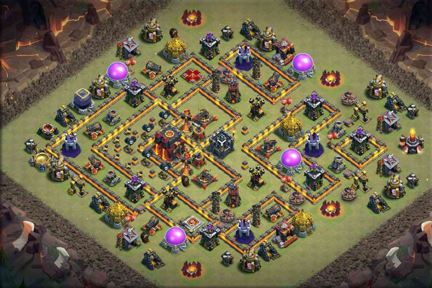 Anti Air TH10 War Base for CoC Battles - 2025