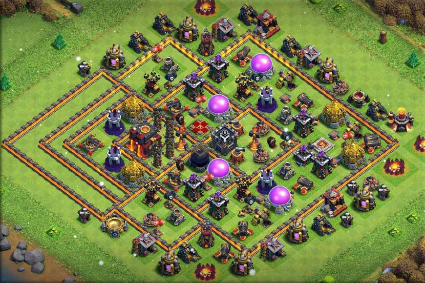 Unbeatable TH10 Hybrid Base for Trophy Defense - ClashCodes