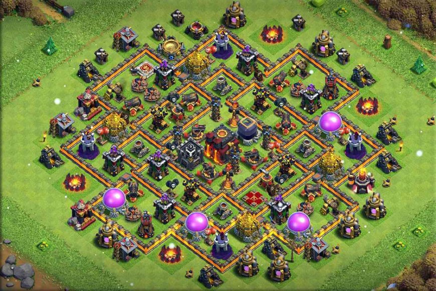 CoC TH10 Hybrid Base with Unique Design Features - 2025