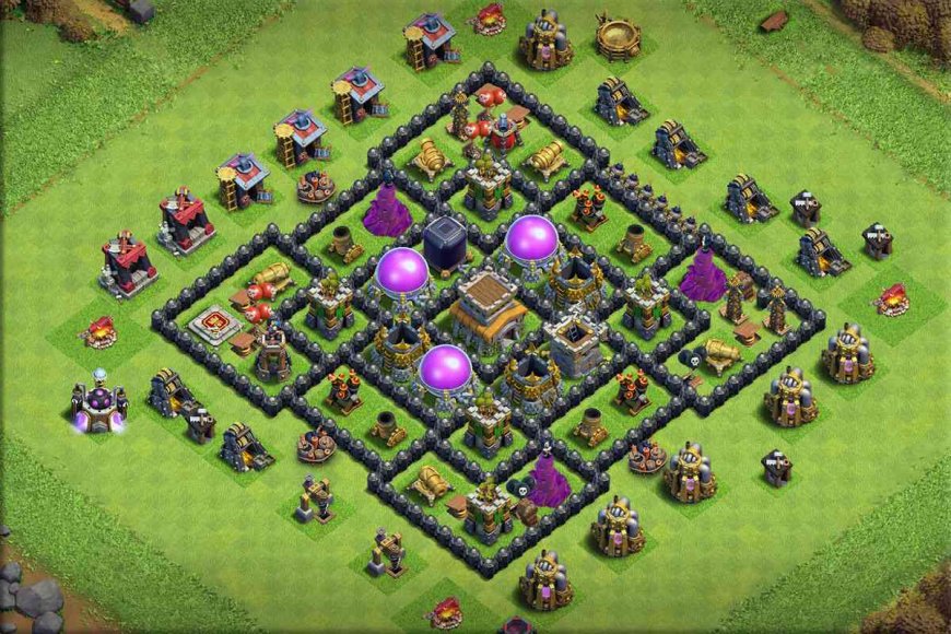 Anti-Air TH8 Farming Base for Loot Defense - 2025
