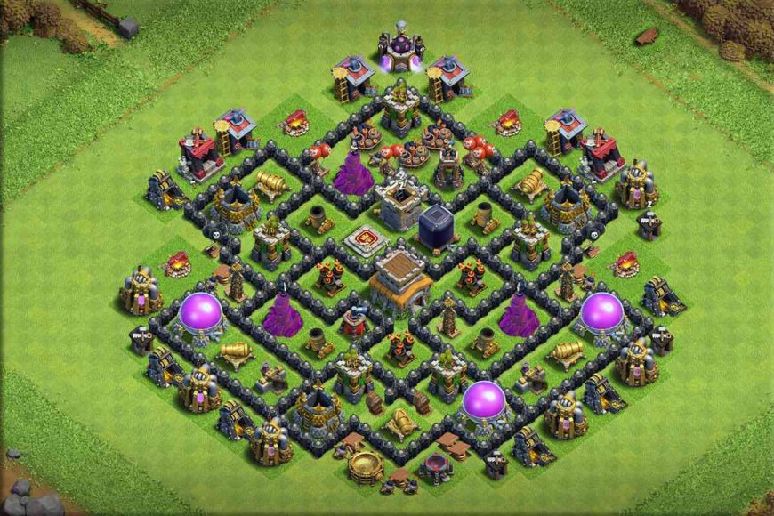 Creative TH8 Trophy Base Design for Ultimate Defense - ClashCodes
