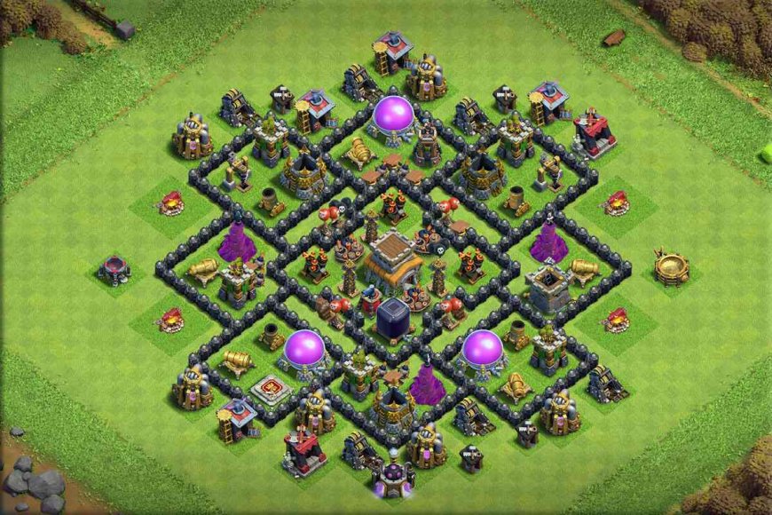 CoC TH8 Hybrid Layout for Strategic Defense - 2025