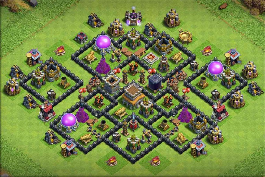 Ultimate TH8 Hybrid Base for Balanced Defense - ClashCodes