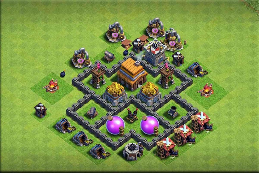 TH4 Best Trophy Base #6 - Town Hall Base Link, Capital Layouts