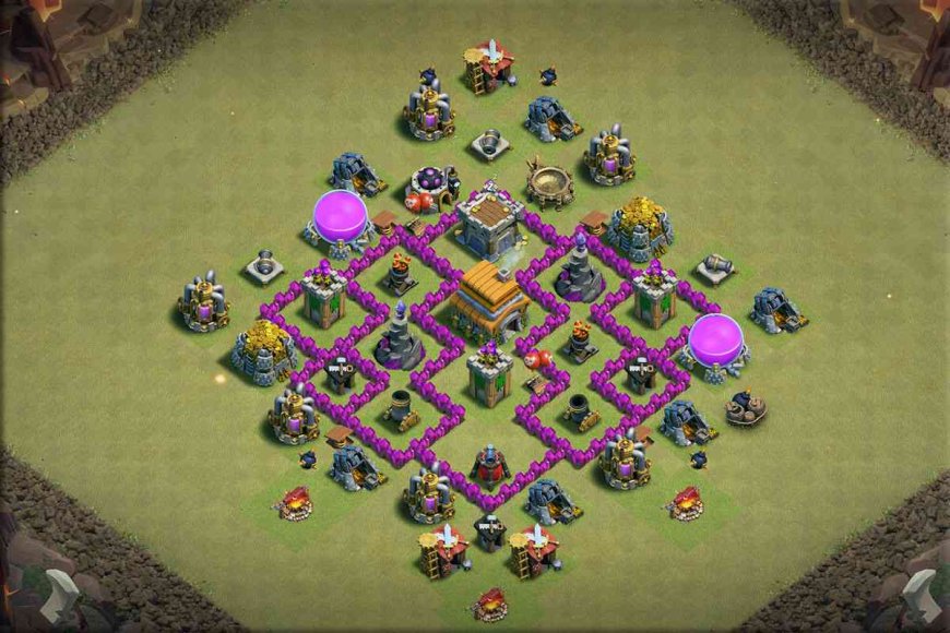Clash Of Clans TH6 Base War #7 - Town Hall Base Link, Capital Layouts
