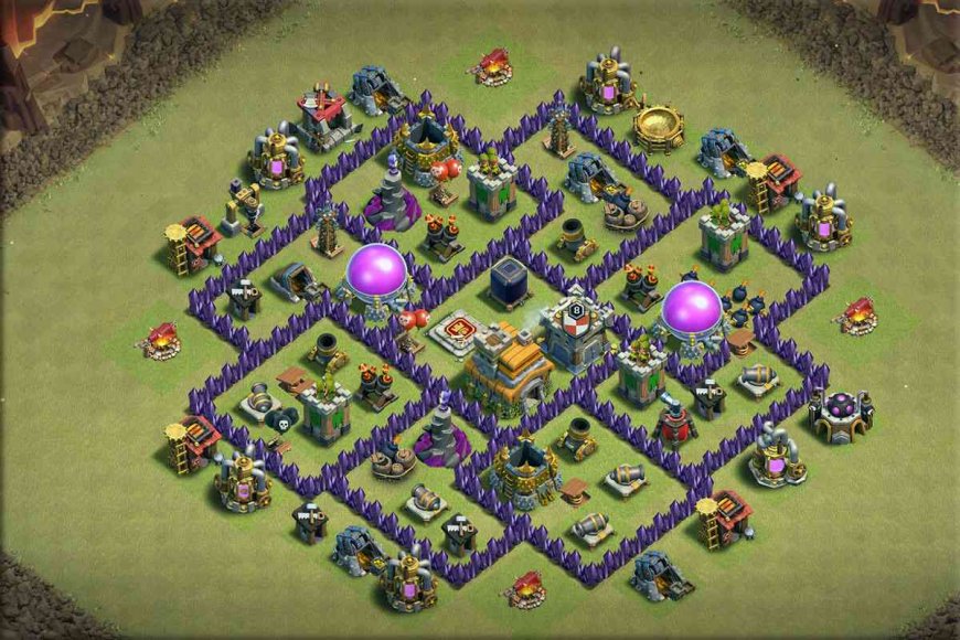 CoC TH7 War Base #6 - Town Hall Base Link, Capital Layouts