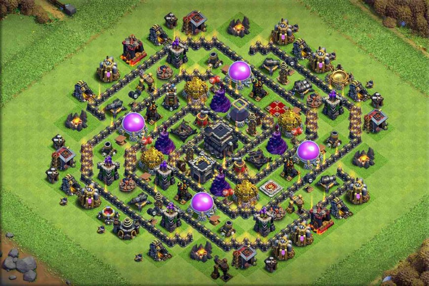 TH9 Trophy Army #4 - Town Hall Base Link, Capital Layouts