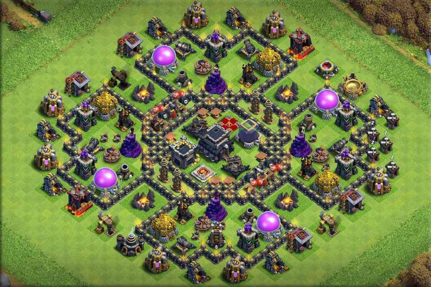 Trophy TH9 Base #18 - Town Hall Base Link, Capital Layouts