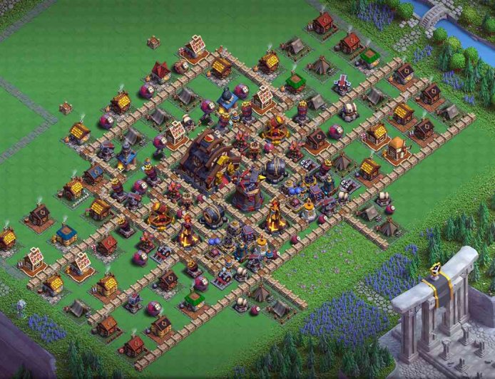 Hard Capital Hall Level 9 Base Layout | Clash of Clans - Town Hall Base ...