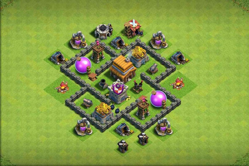 Best Town Hall 4 Best Base For Home Village Defense - ClashCodes