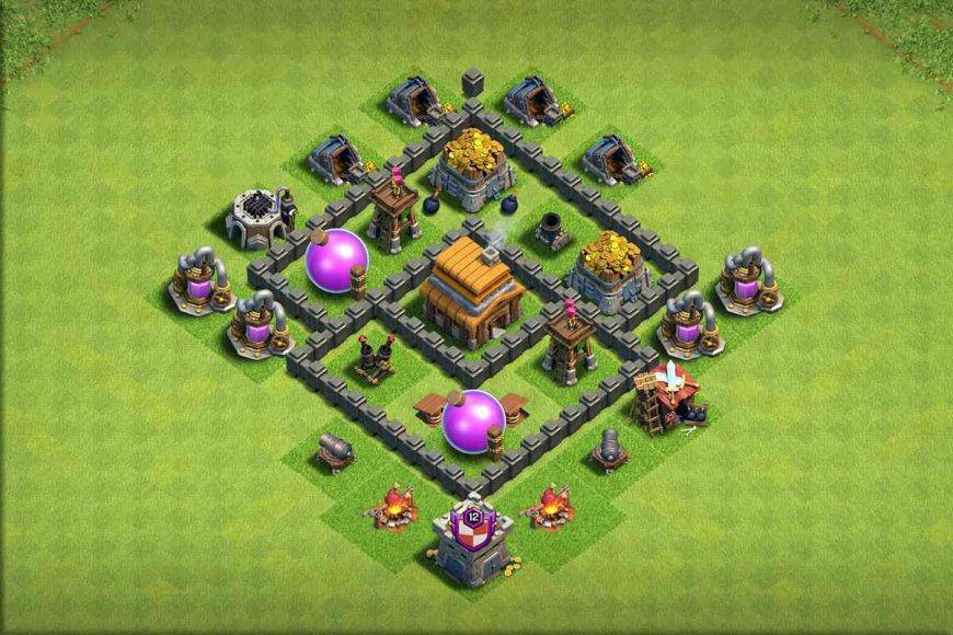 Unbeatable TH4 War Base - 2025
