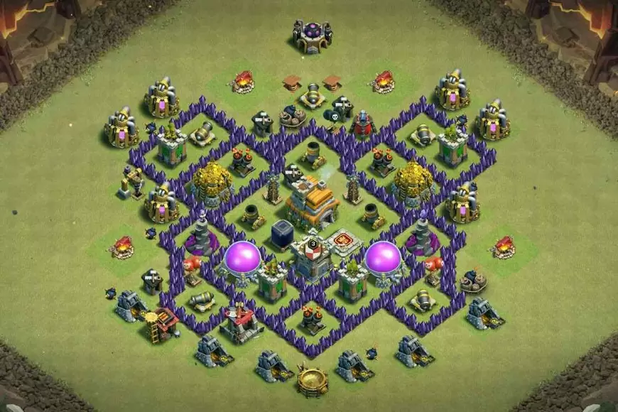 Unbeatable TH7 Base for War and Defense - ClashCodes